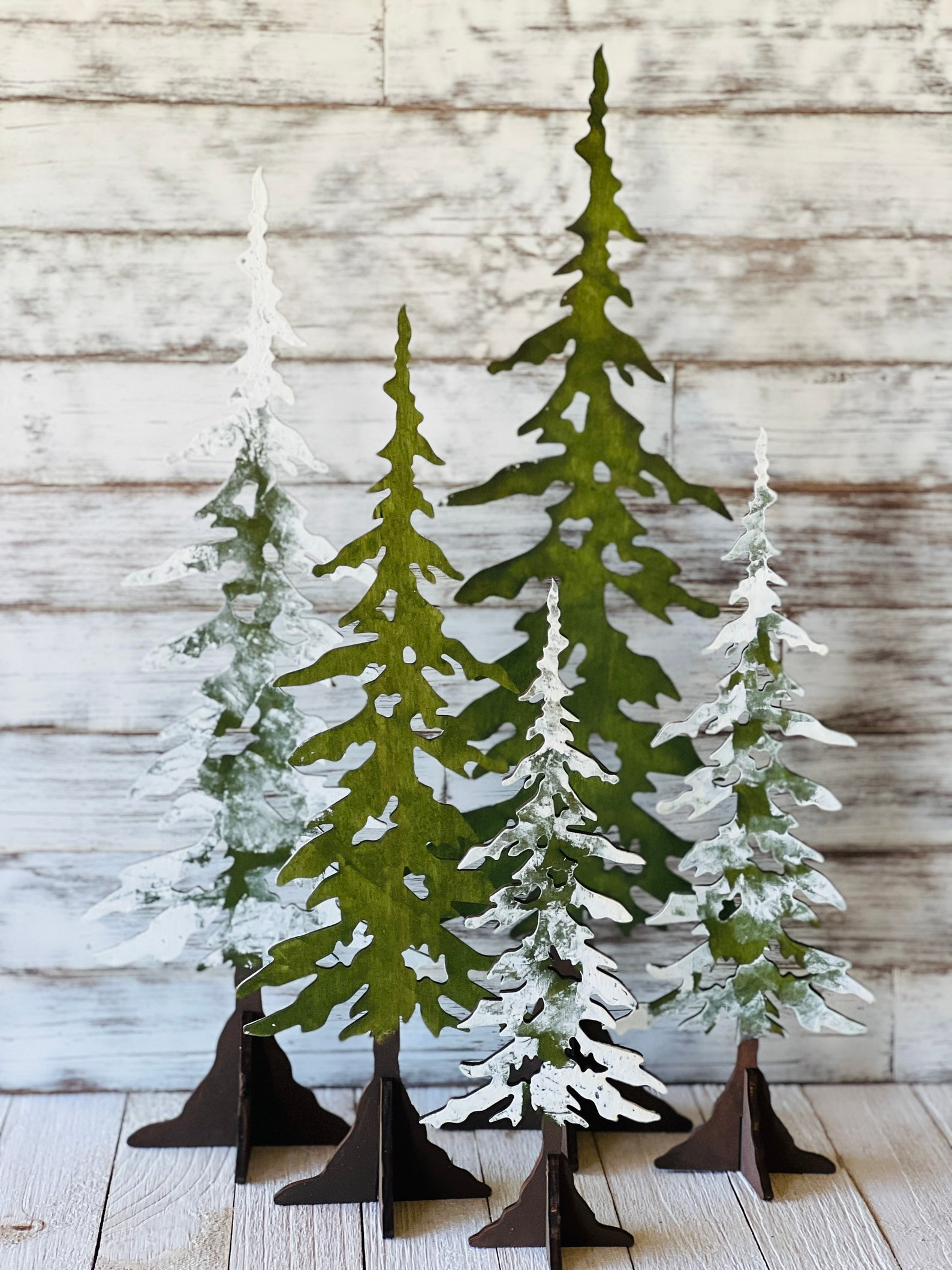 Christmas Spruce Trees SVG Laser Cut File: 1/8" Set of 5 (digital ...