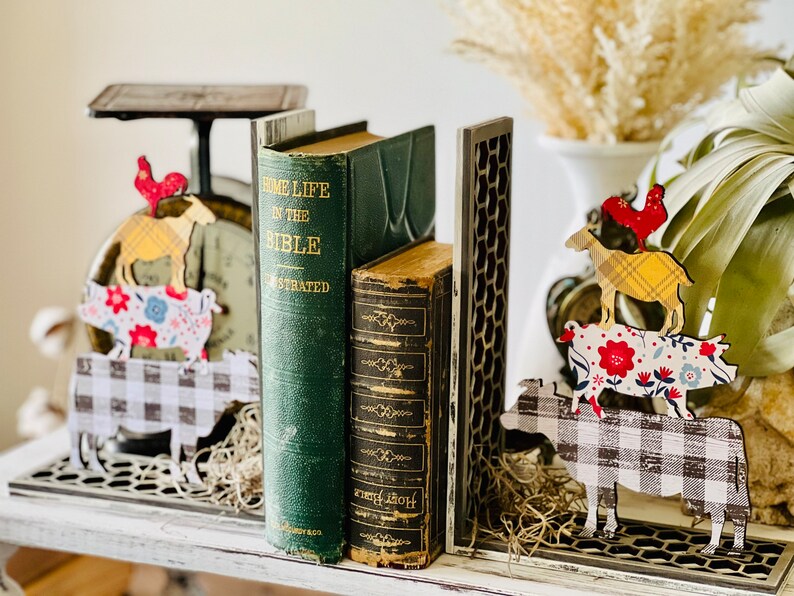 Stackable Farm Animals Bookends Farmhouse Star SVG Digital | Etsy