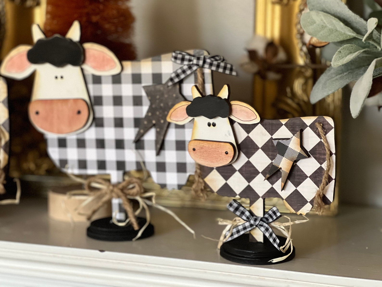 Standing Set of 3 Cows SVG Digital Download for Glowforge or - Etsy