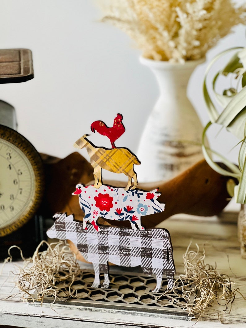 Stackable Farm Animals Bookends Farmhouse Star SVG Digital | Etsy