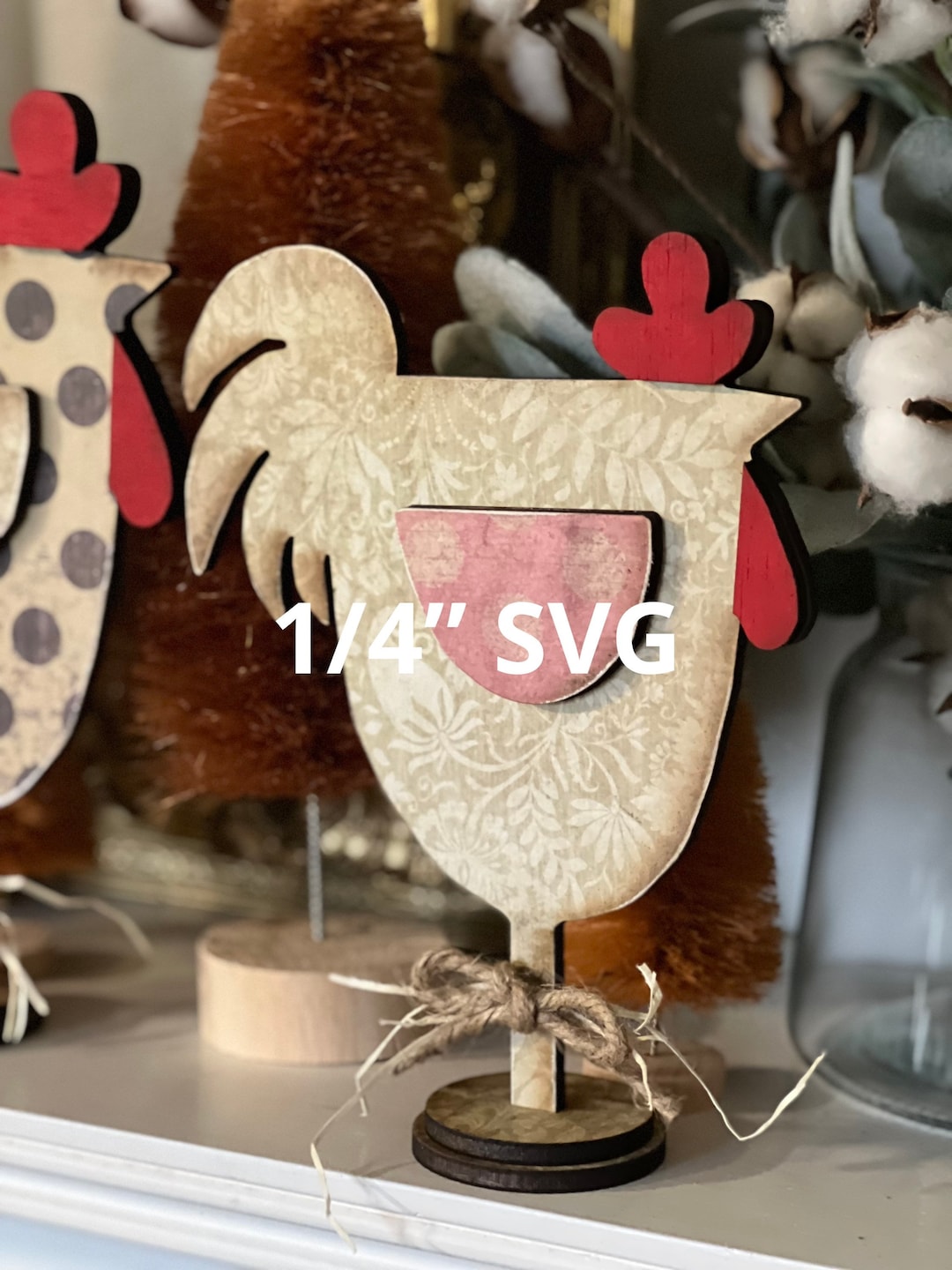 Standing Chickens SVG Set: Laser Cut Files for Glowforge (digital ...