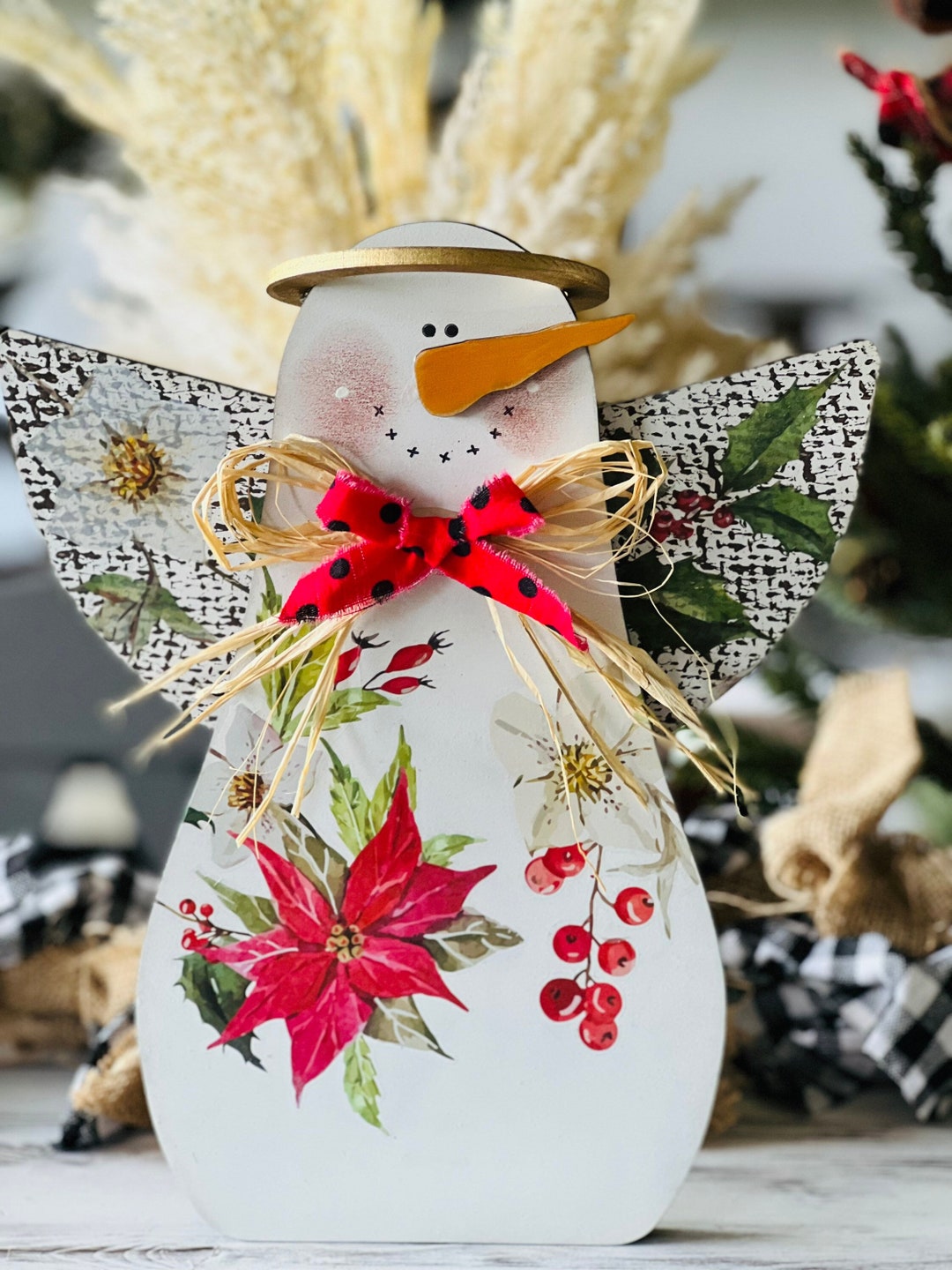 Angel Snowman Shelf Sitter: Farmhouse SVG Laser Cut File (digital ...