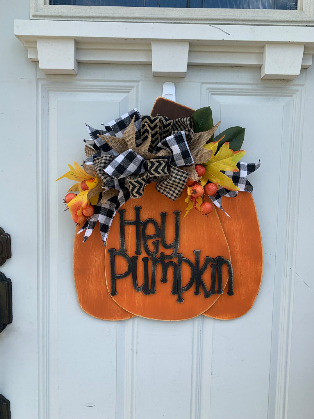 Pumpkin Door Hanger SVG: Farmhouse Laser Cut File (digital Download) - Etsy