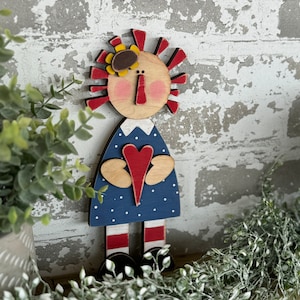 Prim Raggedy Ann Leaner, Cupid SVG Digital Download for Glowforge or ...