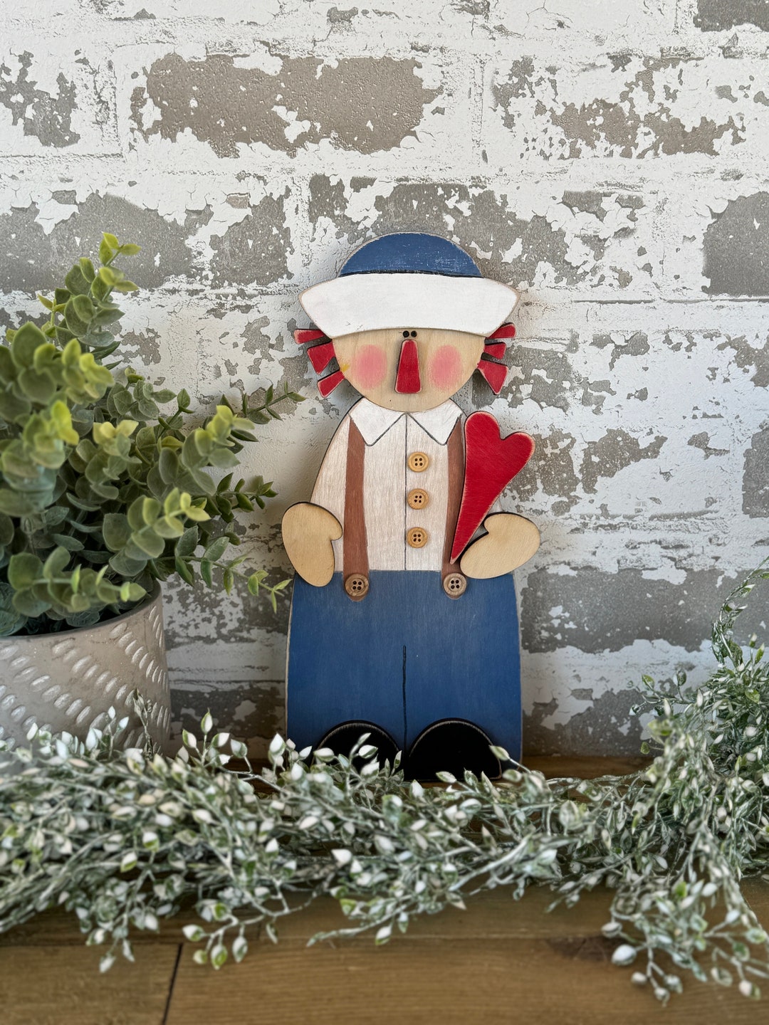 Prim Raggedy Ann Leaner, Cupid SVG Digital Download for Glowforge or ...