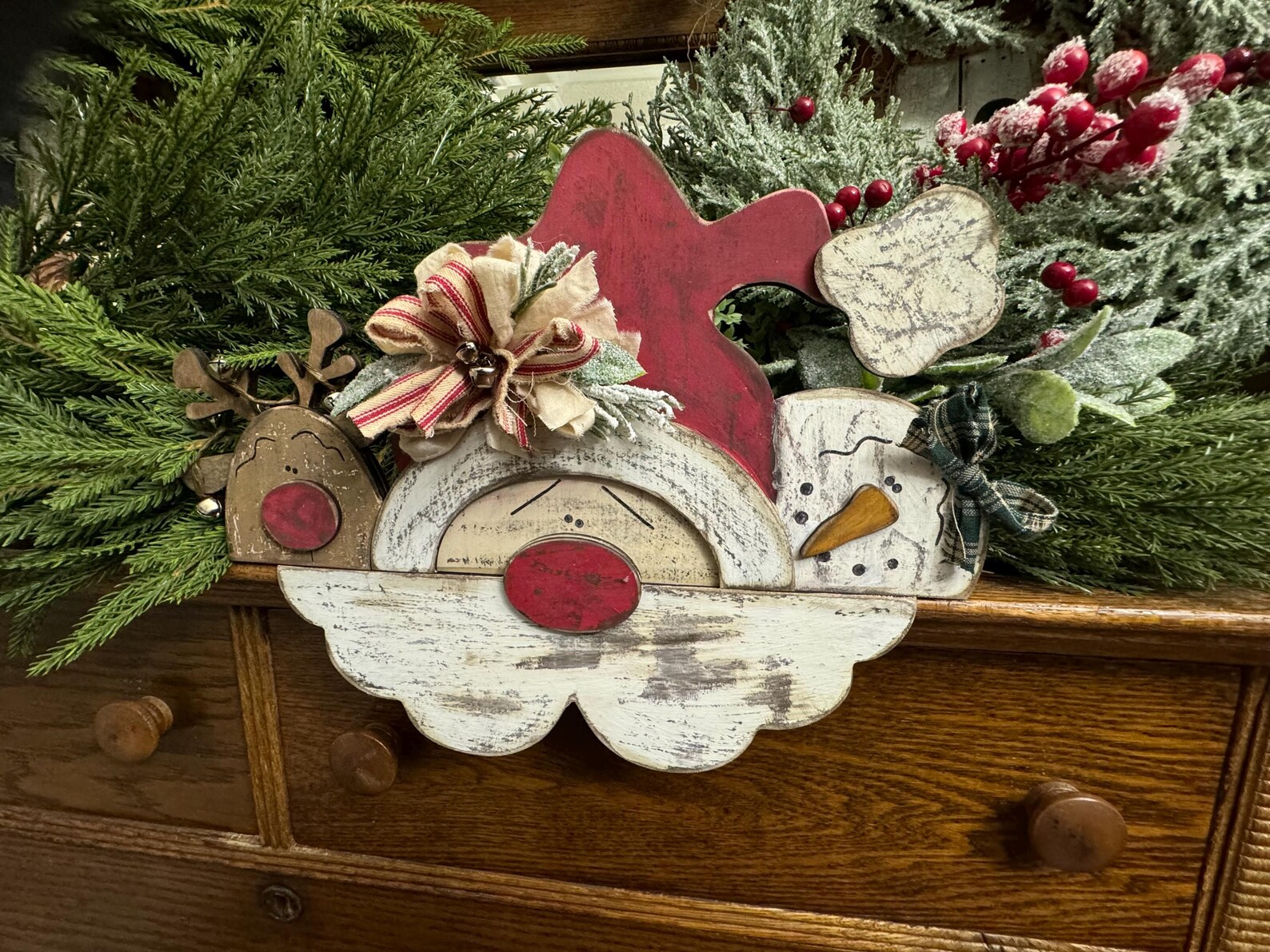 Christmas Shelf Sitter SVG: Santa and Friends Farmhouse Decor (digital ...