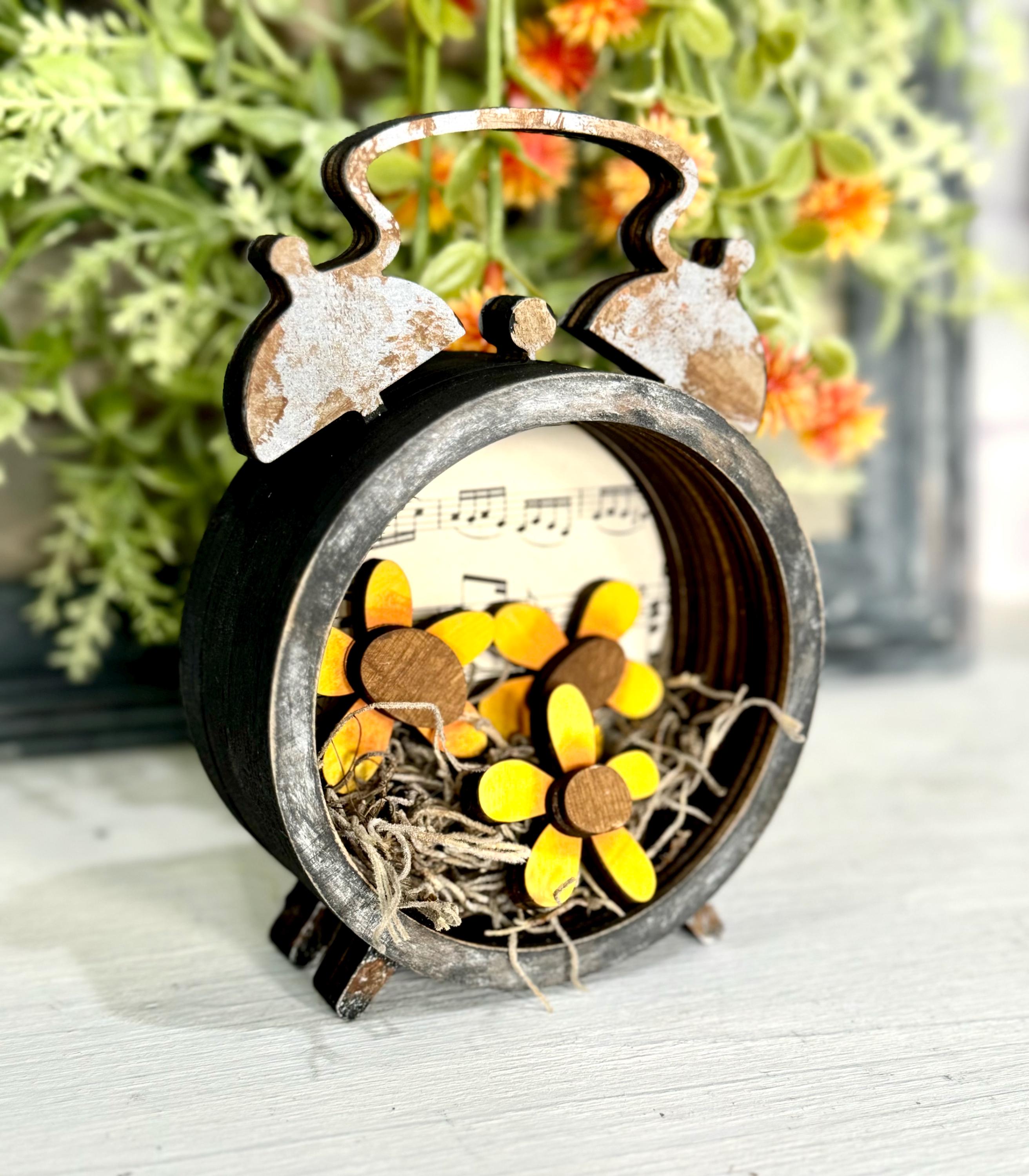 Farmhouse Alarm Clock SVG: Cardinal Nest Laser Cut File (digital ...