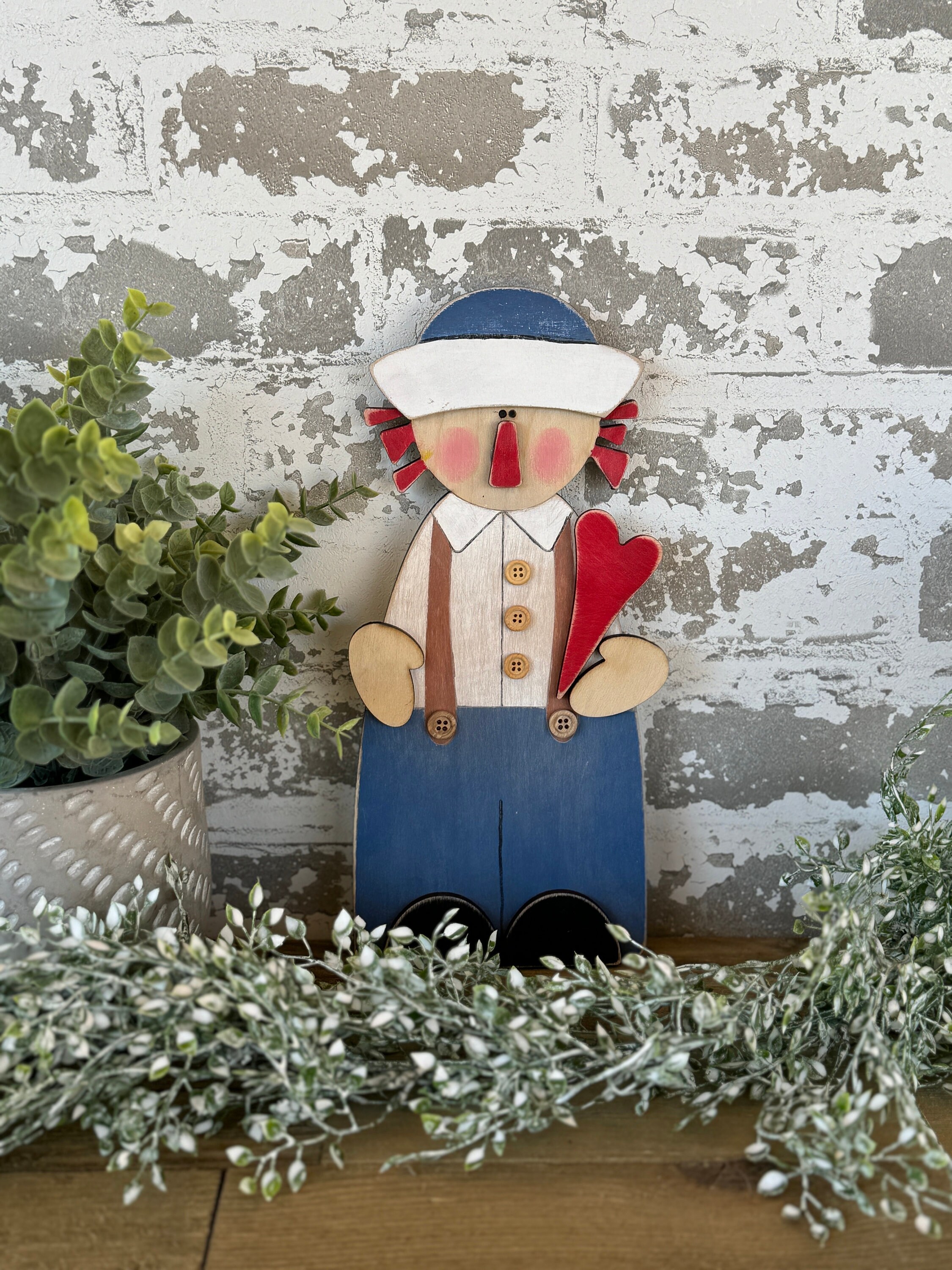 Raggedy Ann & Andy Cupid Leaning SVG File for Laser Cutters (digital ...