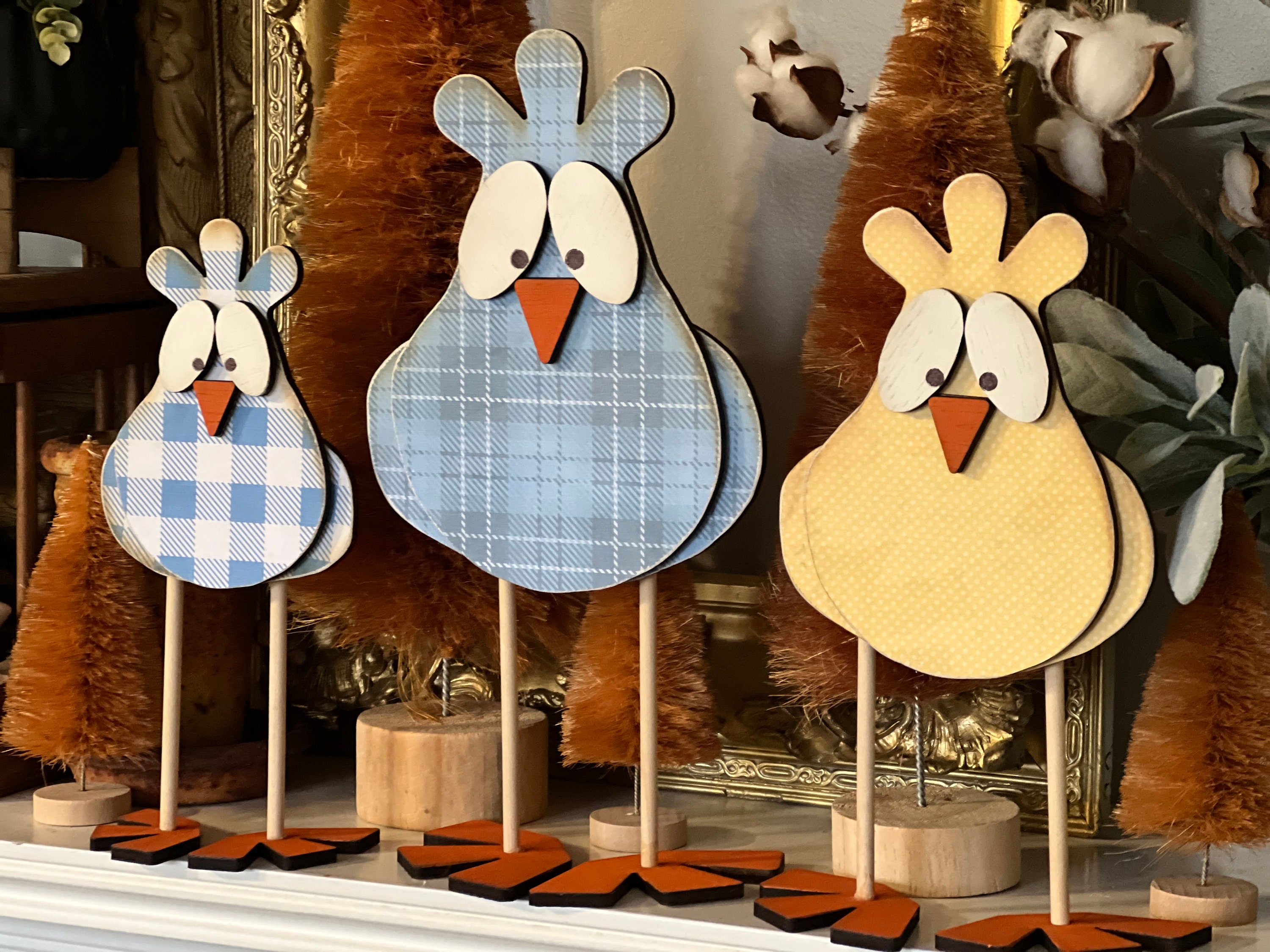 Standing Funky Birds Set of 3 SVG Digital Download for Glowforge or ...