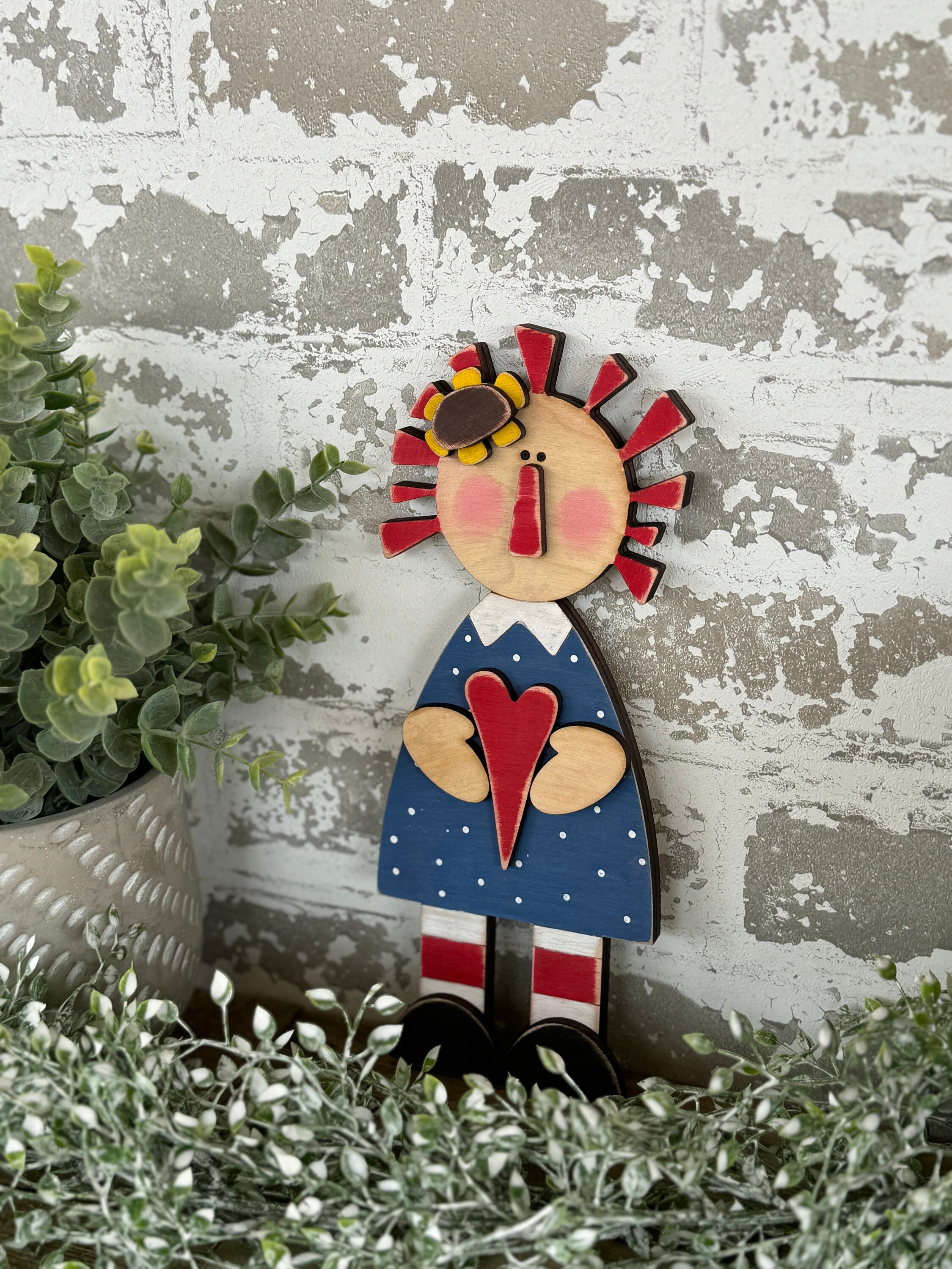 Raggedy Ann & Andy Cupid Leaning SVG File for Laser Cutters (digital ...
