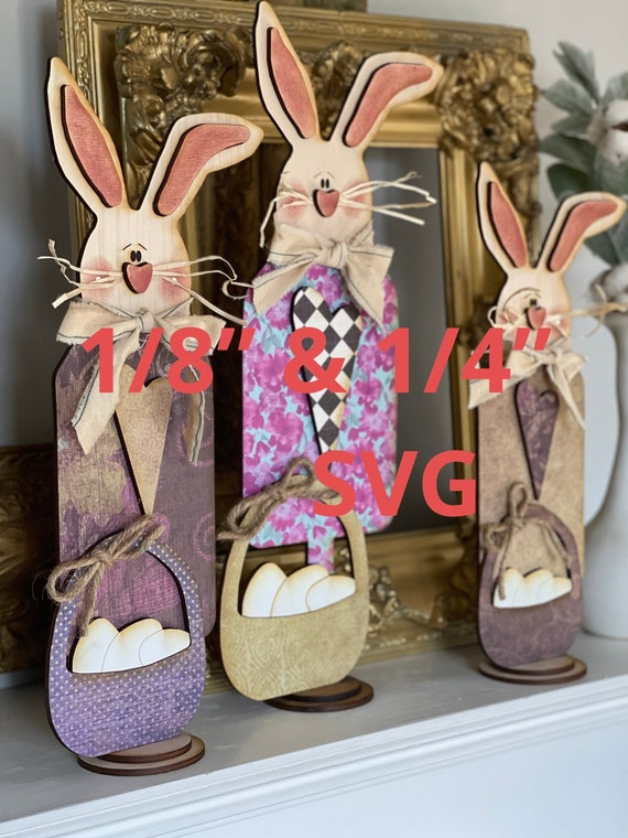 Standing TALL Bunnies Set of 3 SVG Digital Download for - Etsy