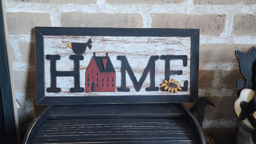 Primitive Home Frame, Primitive/farmhouse SVG Digital Download for ...