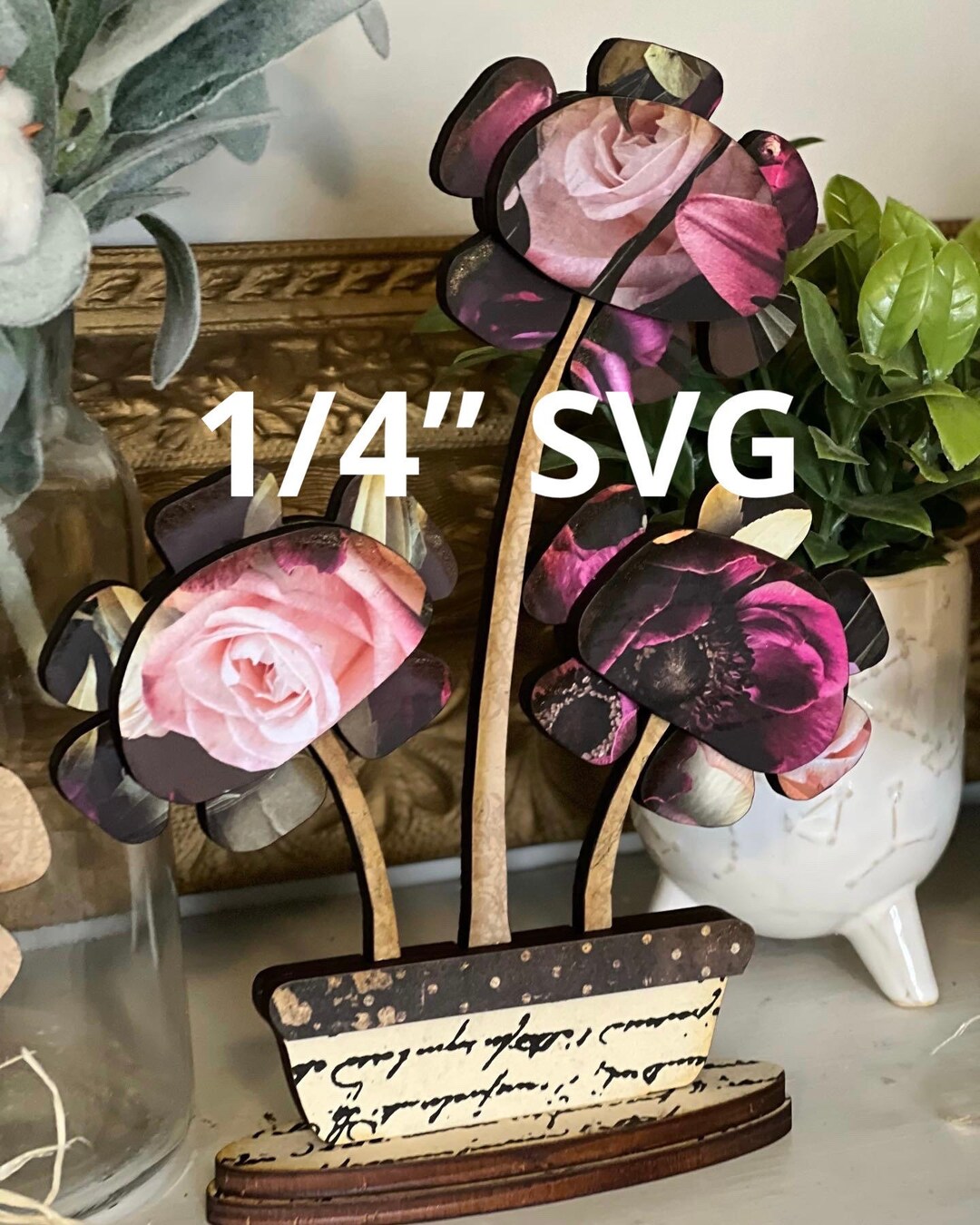 Flowers Set of 2 SVG Digital Download for Glowforge or Laser Not a ...