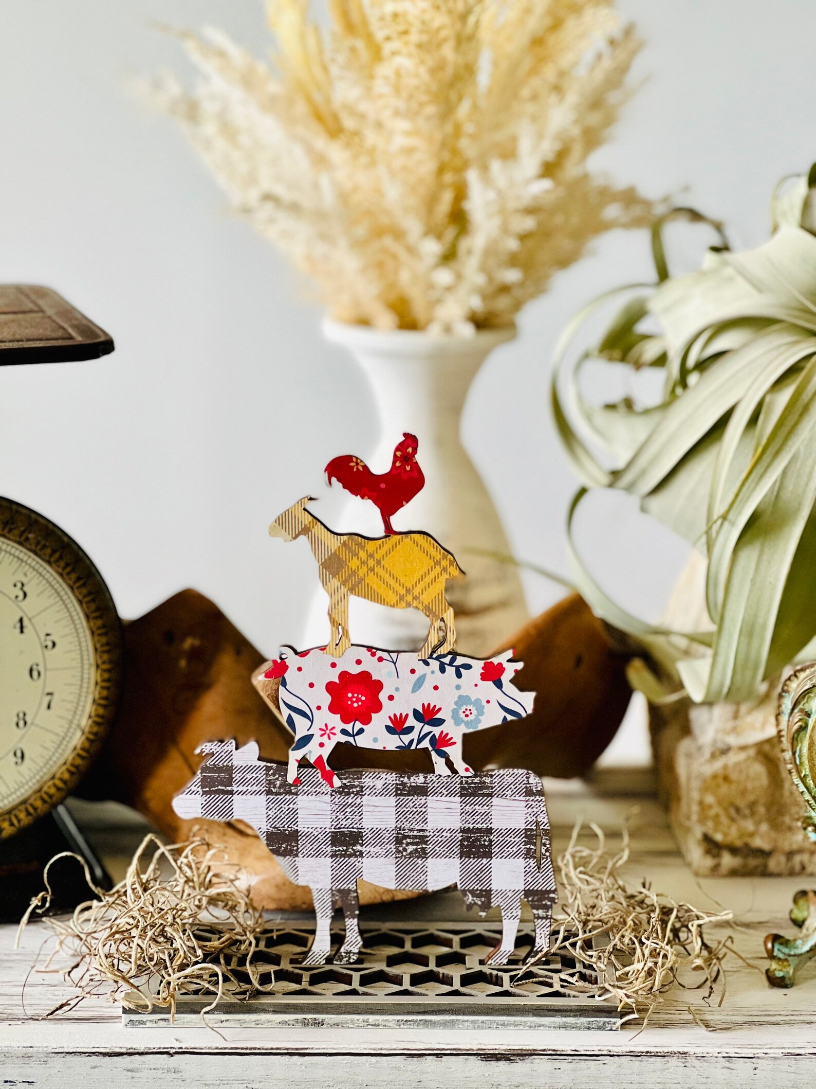 Stackable Farm Animals Bookends Farmhouse Star SVG Digital | Etsy