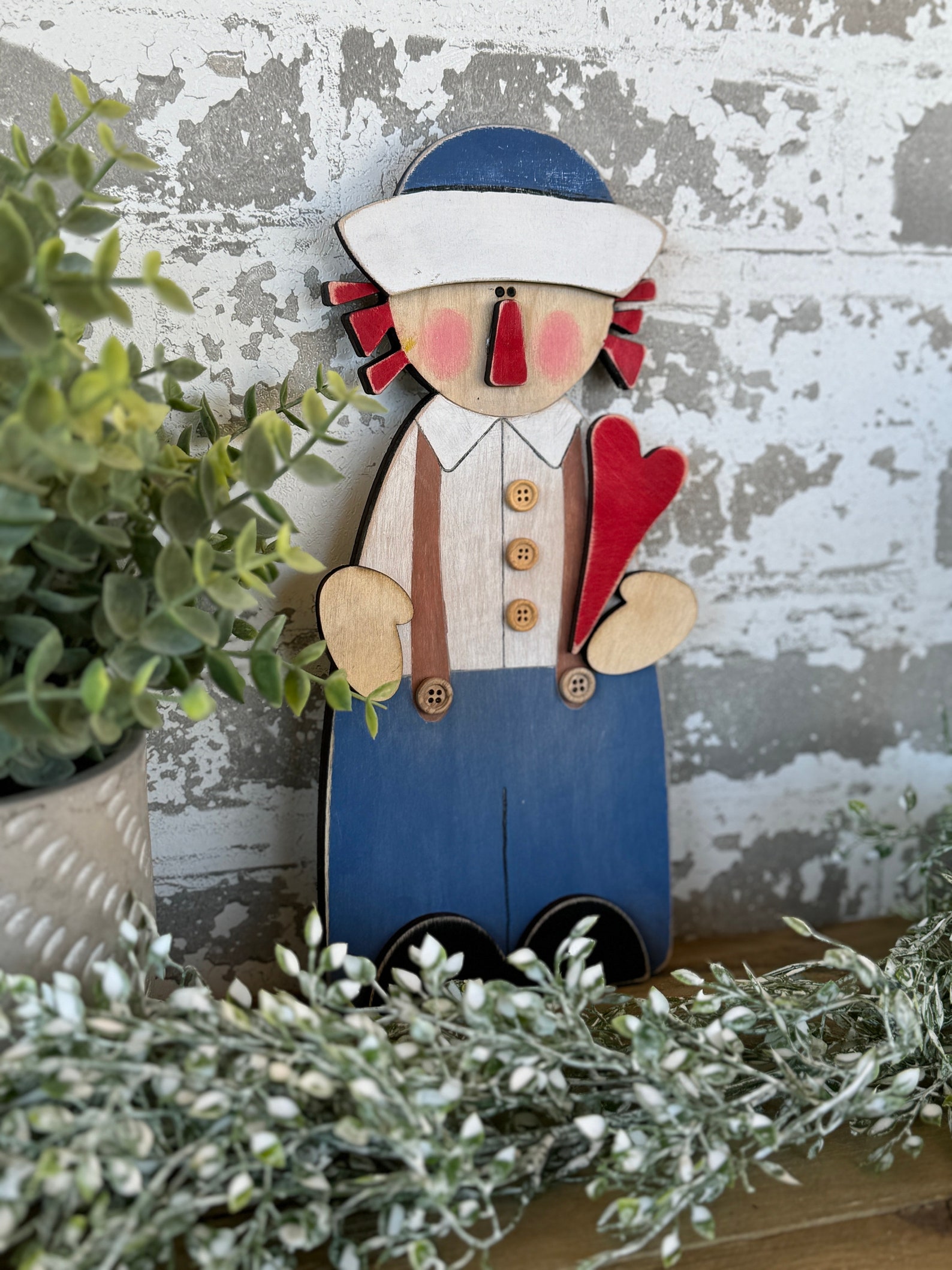 Raggedy Ann & Andy Cupid Leaning SVG File for Laser Cutters (digital ...