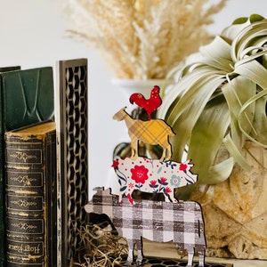 Stackable Farm Animals Bookends, Farmhouse Star SVG Digital Download ...