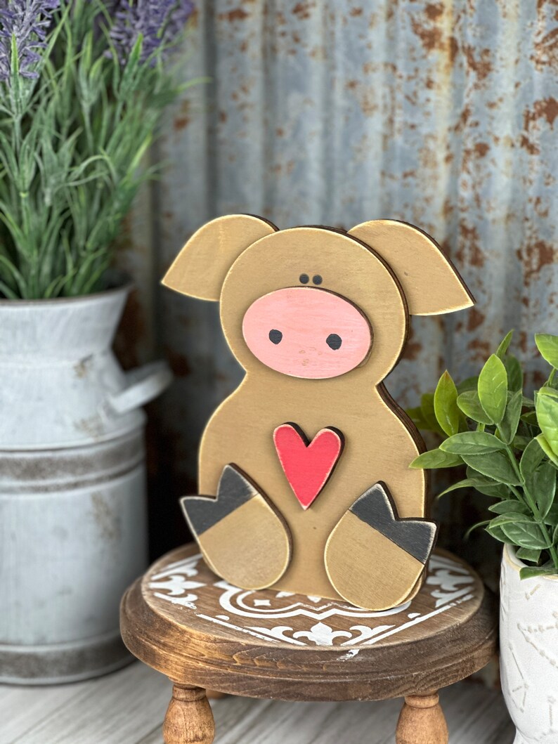 Pig Shelf Sitter SVG: Farm Animal Laser Cut File (digital Download) - Etsy