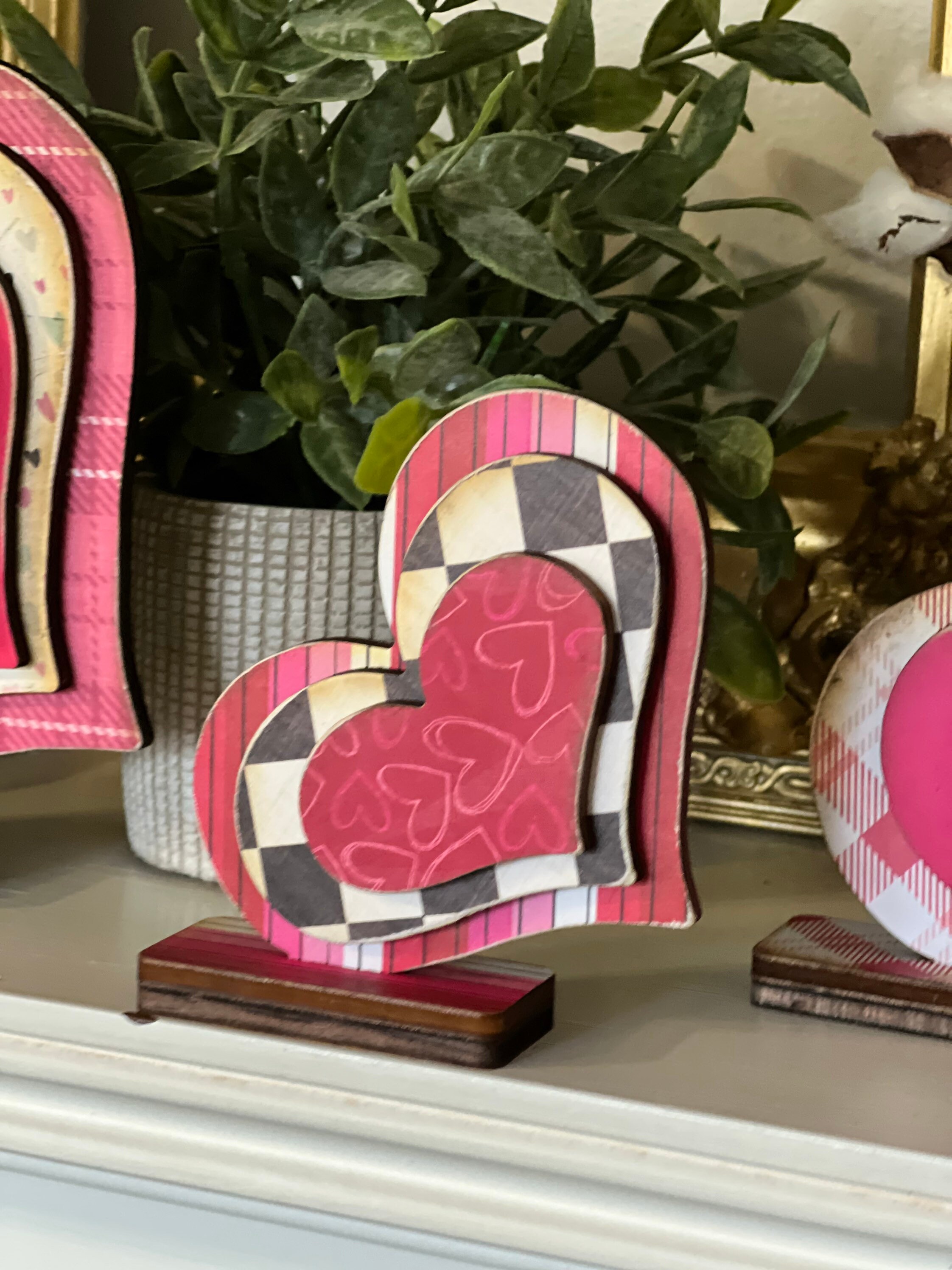 Standing/leaning Heart Set of 3 SVG Digital Download for - Etsy