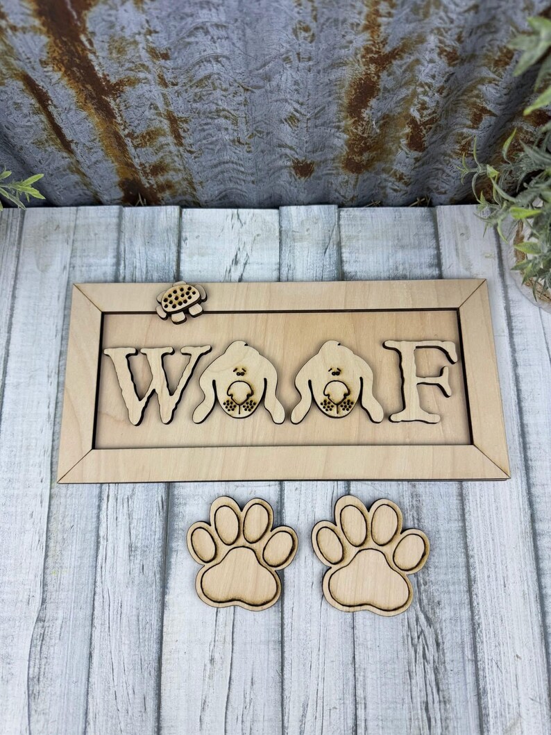 WOOF Frame SVG: Farmhouse Shelf Leaner, Laser Cut File (digital ...