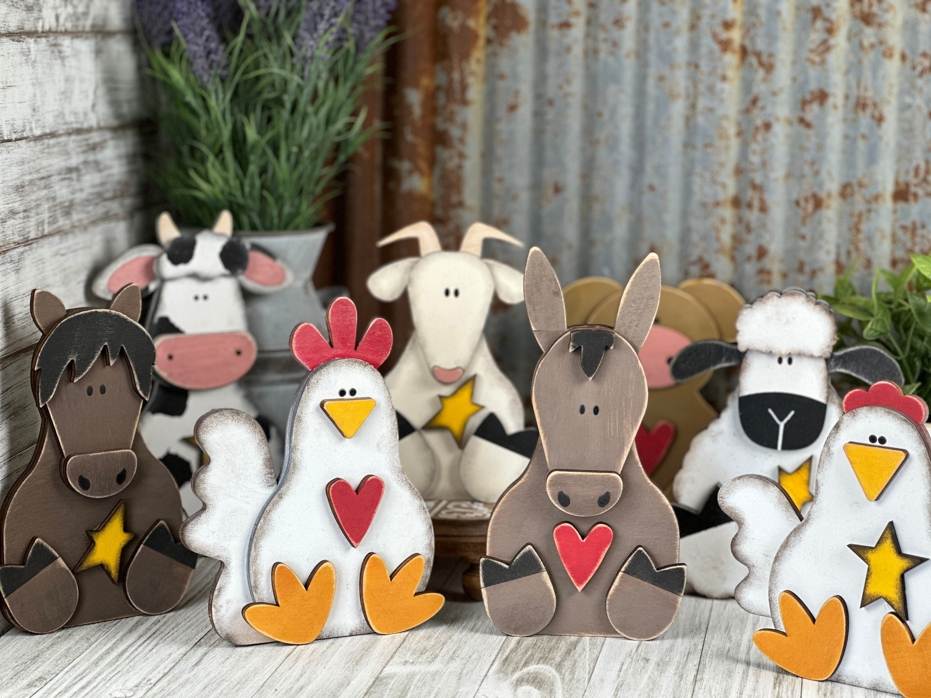 Farm Animals Shelf Sitter Bundle SVG: Laser Cut Files (digital Download ...