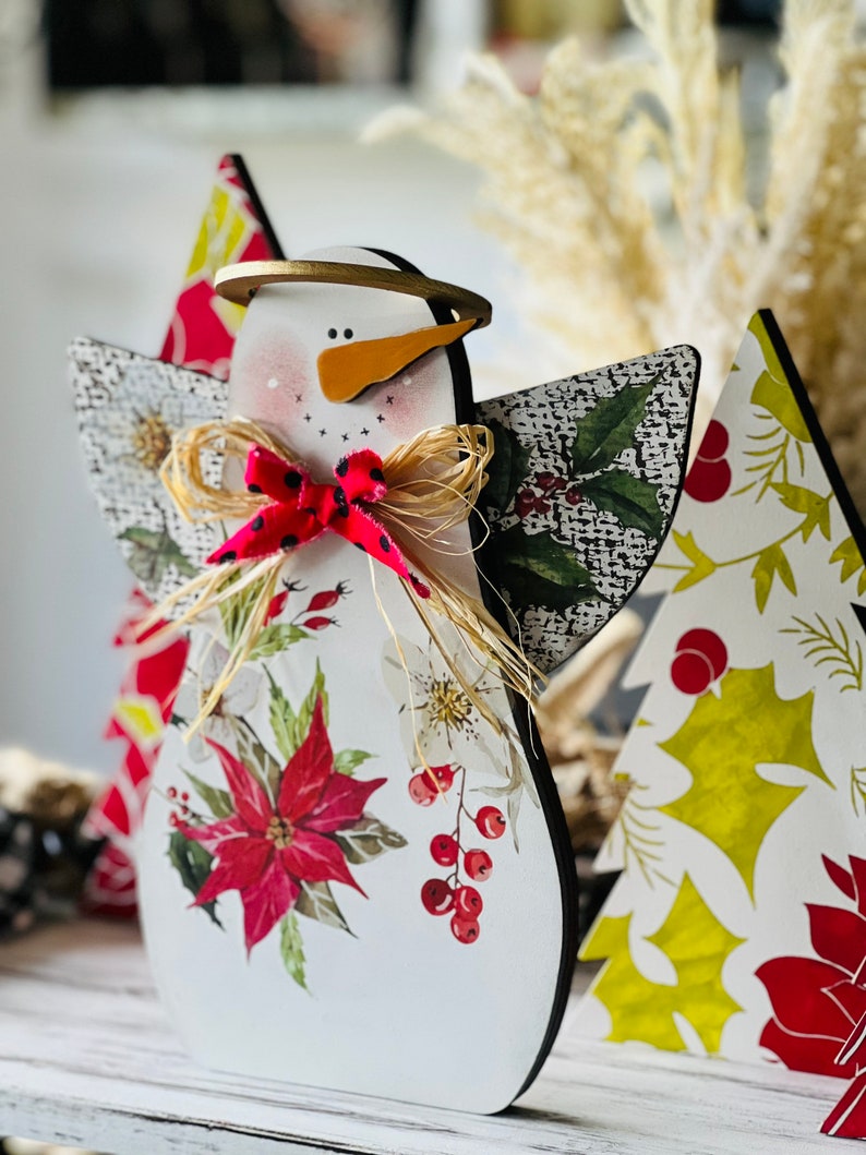Angel Snowman Shelf Sitter Farmhouse SVG Digital Download for - Etsy