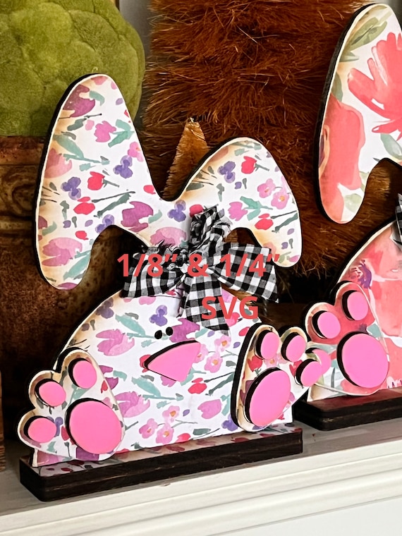 Sitting Floppy Ear Bunny Set of 3 SVG Digital Download for | Etsy