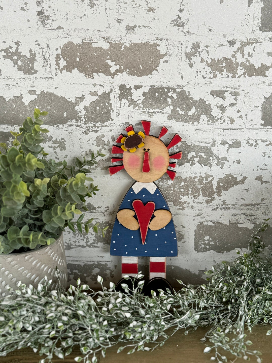 Prim Raggedy Ann Leaner, Cupid SVG Digital Download for Glowforge or ...