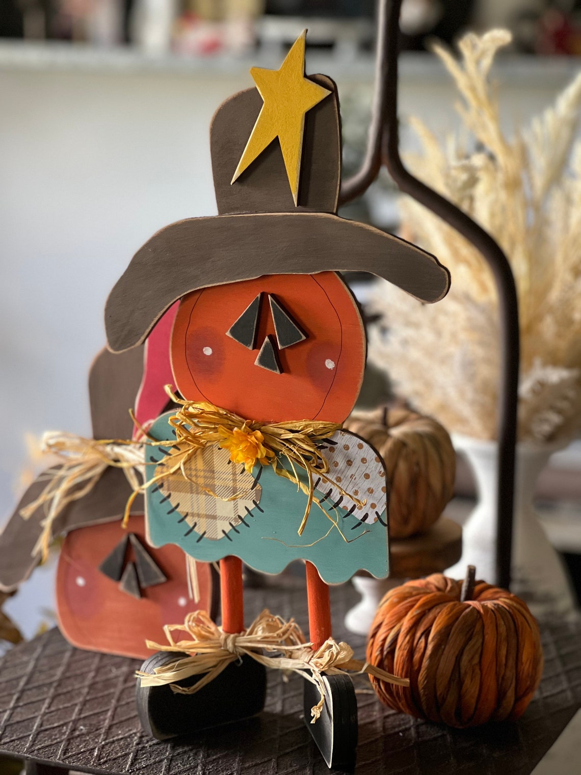 Farmhouse Pumpkin Man Shelf Sitter SVG: Laser Cut File (digital ...