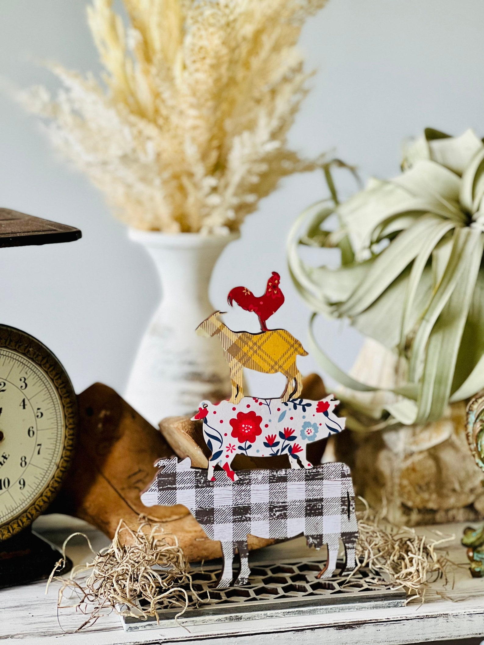 Stackable Farm Animals Bookends Farmhouse Star SVG Digital | Etsy