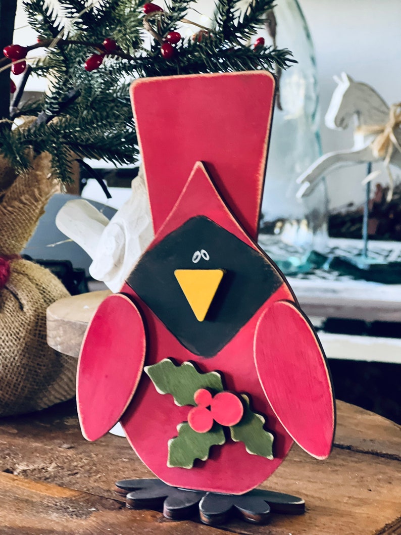 Whimsical Cardinal Shelf Sitter, SVG Digital Download for Glowforge or ...