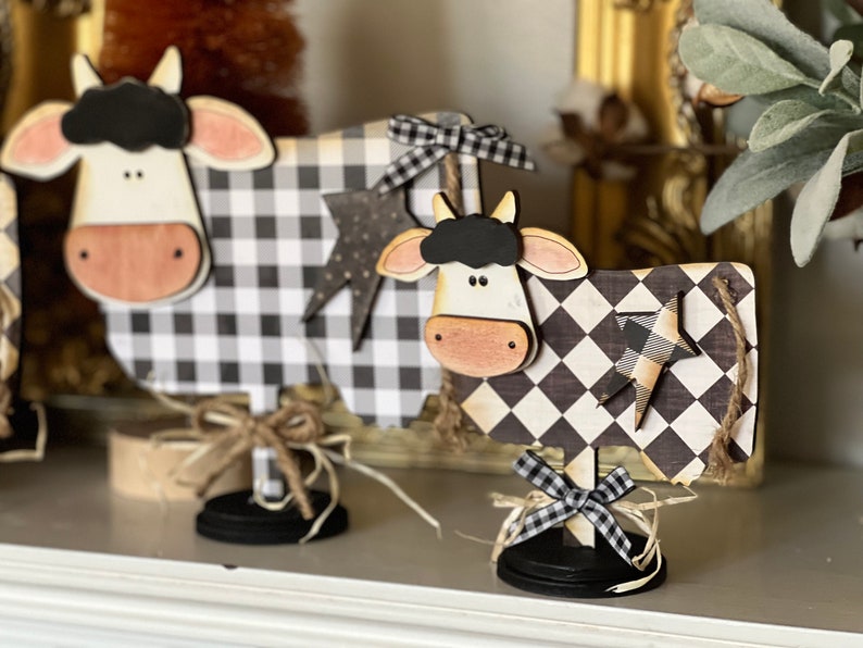 Standing Set of 3 Cows SVG Digital Download for Glowforge or - Etsy