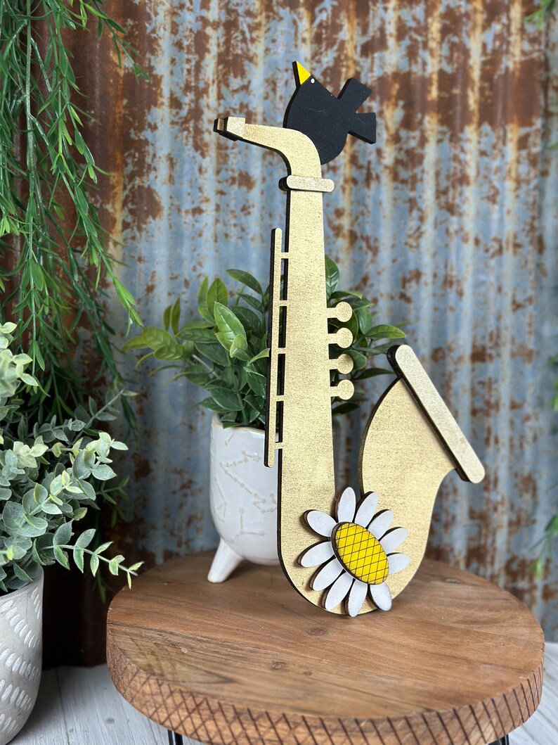 Saxophone, Sunflowers & Birds SVG Digital Download for Glowforge or ...