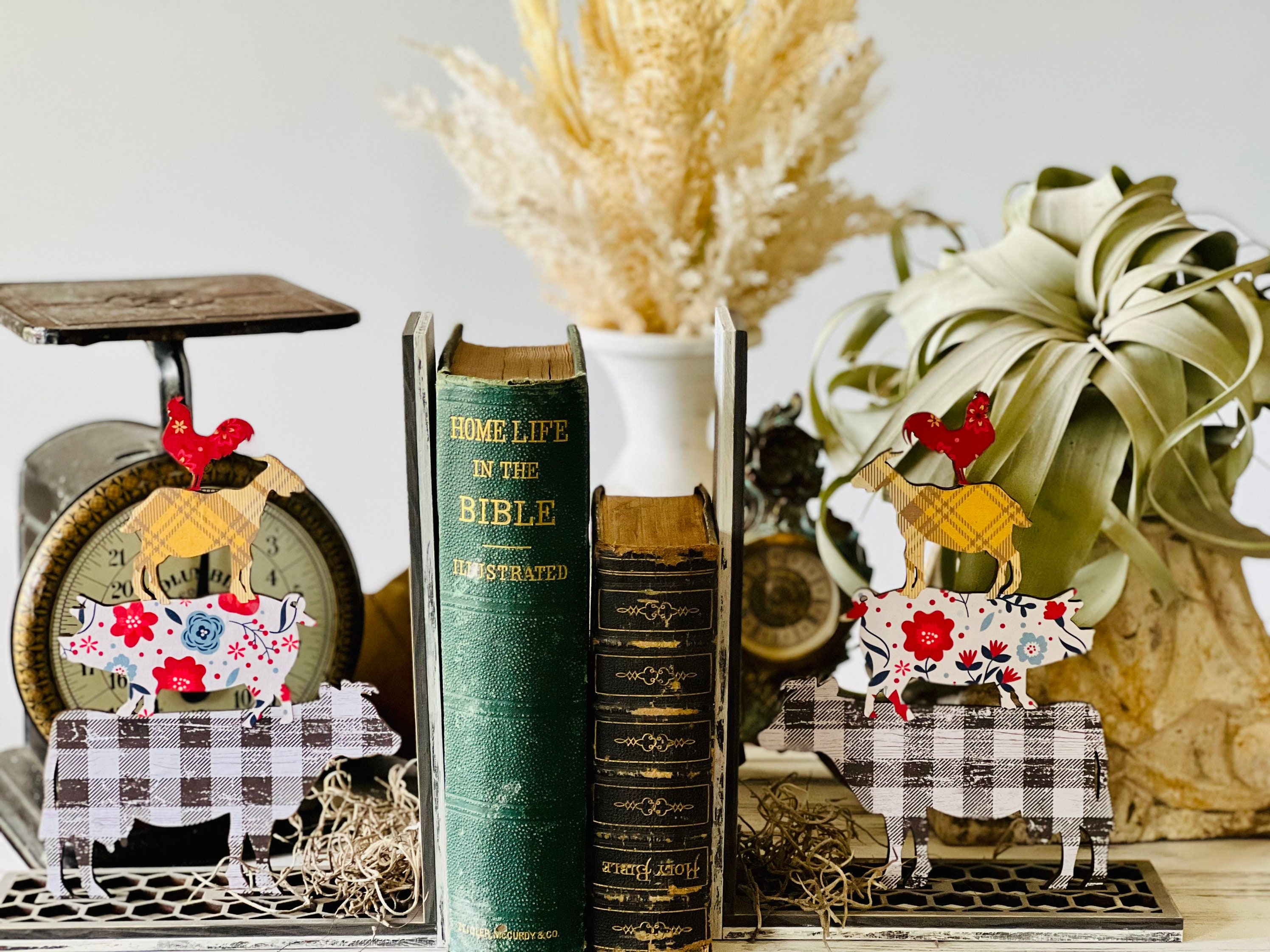 Stackable Farm Animals Bookends, Farmhouse Star SVG Digital Download ...