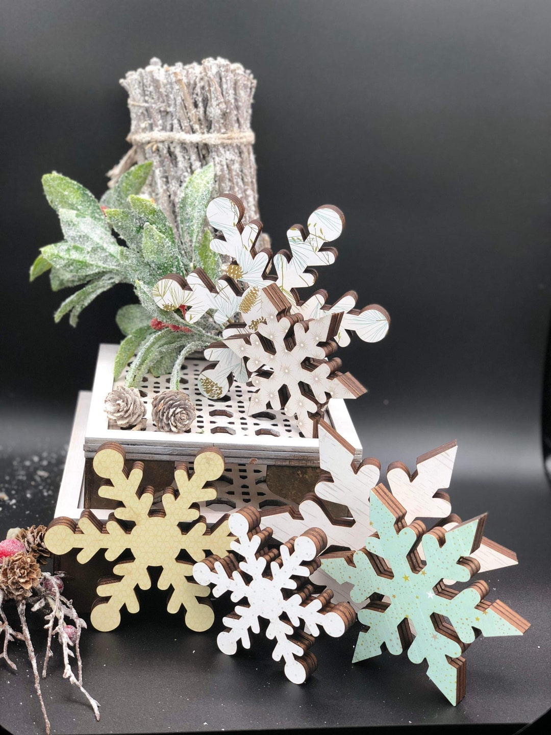 Snowflakes, Stand Alone, Farmhouse SVG Digital Download for Glowforge ...