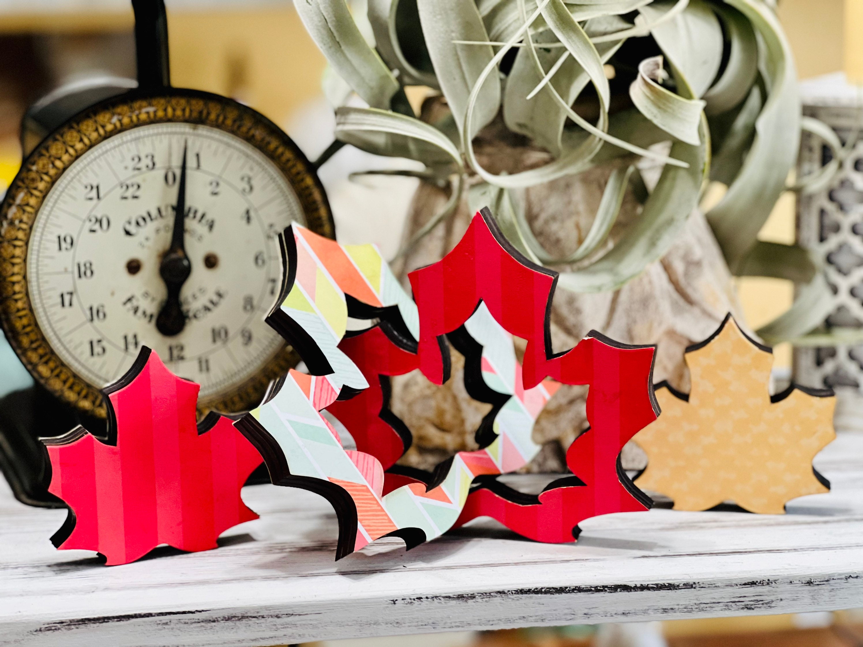 Linked Farmhouse Maple Leaf SVG Digital Download for Glowforge | Etsy