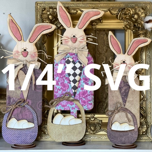 Sitting Floppy Ear Bunny Set of 3 SVG Digital Download for - Etsy