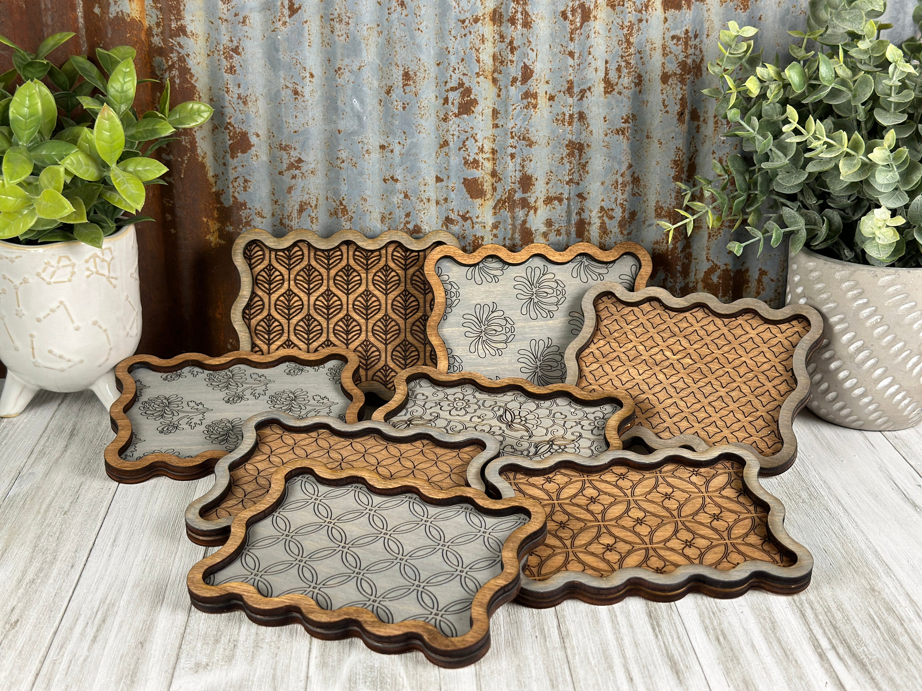 Trinket Trays, 8 Designs SVG Digital Download for Glowforge or Laser ...