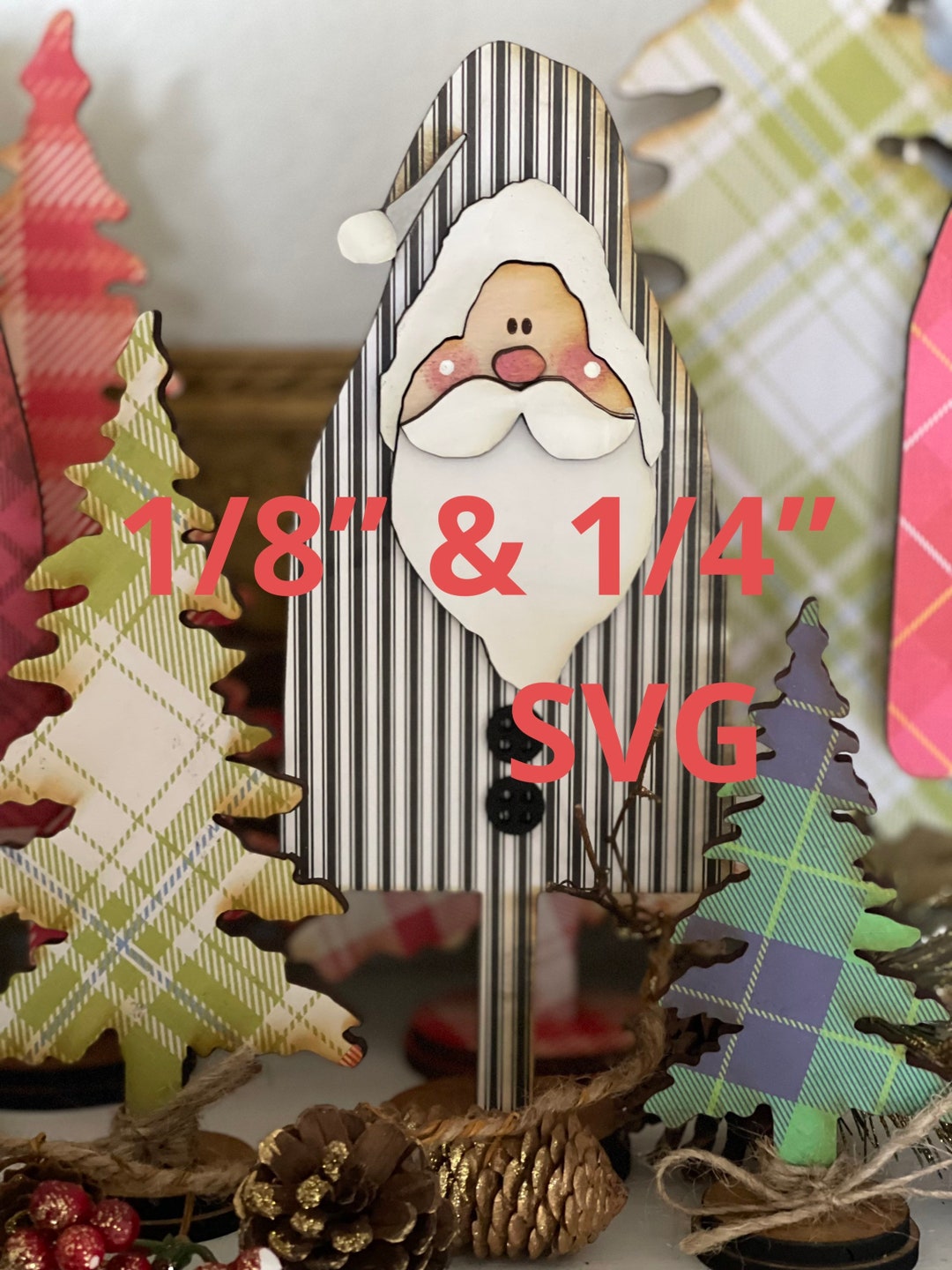 Standing Santa Set SVG: Laser Cut Files for Glowforge (digital Download ...