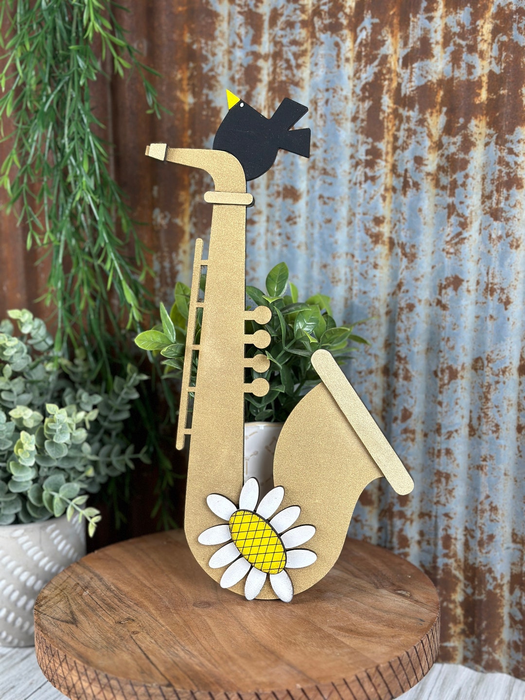 Saxophone, Sunflowers & Birds SVG Digital Download for Glowforge or ...