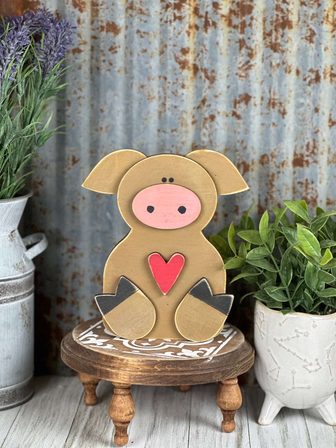 Pig Shelf Sitter SVG: Farm Animal Laser Cut File (digital Download) - Etsy