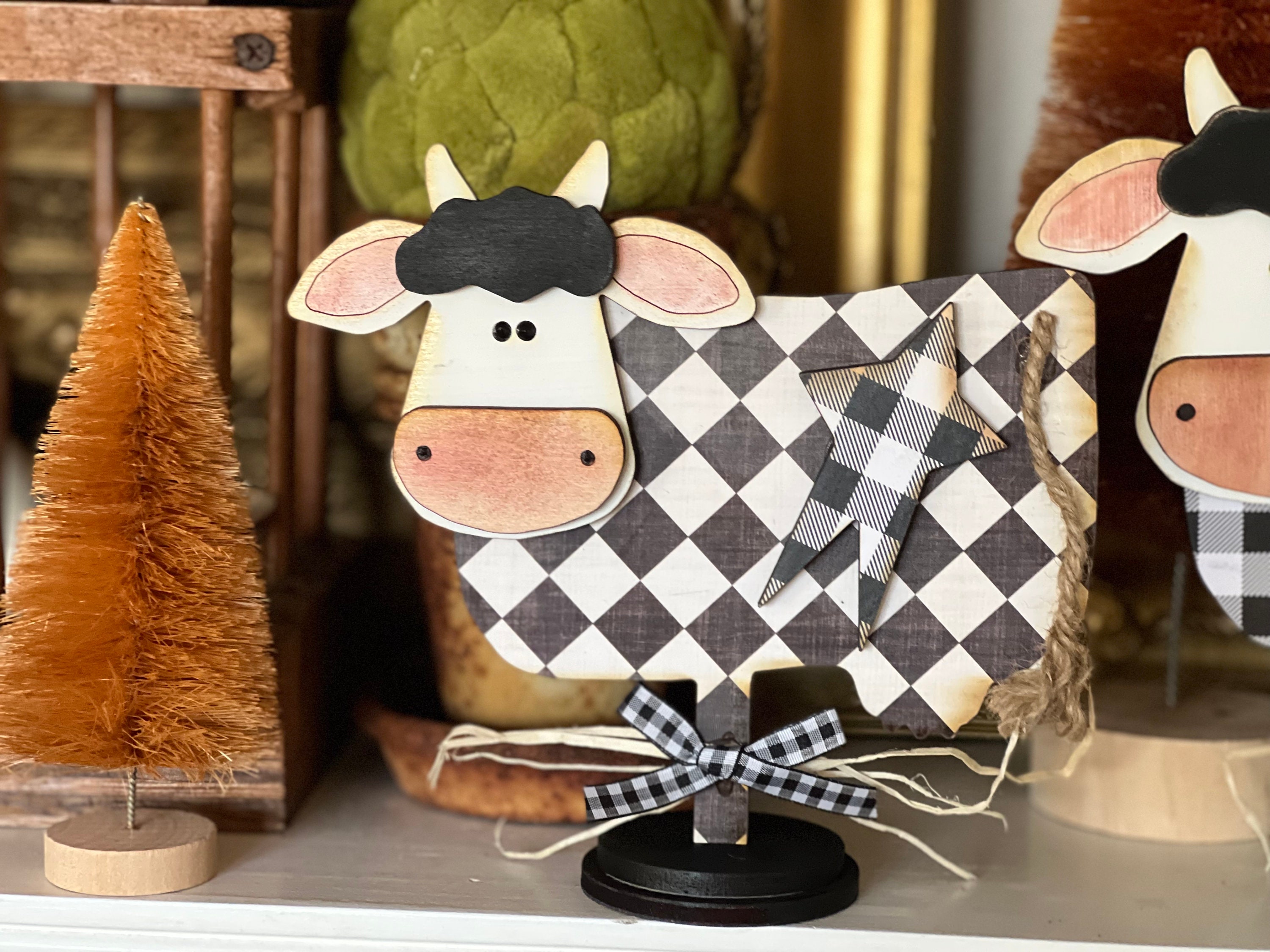 Standing Set of 3 Cows SVG Digital Download for Glowforge or - Etsy