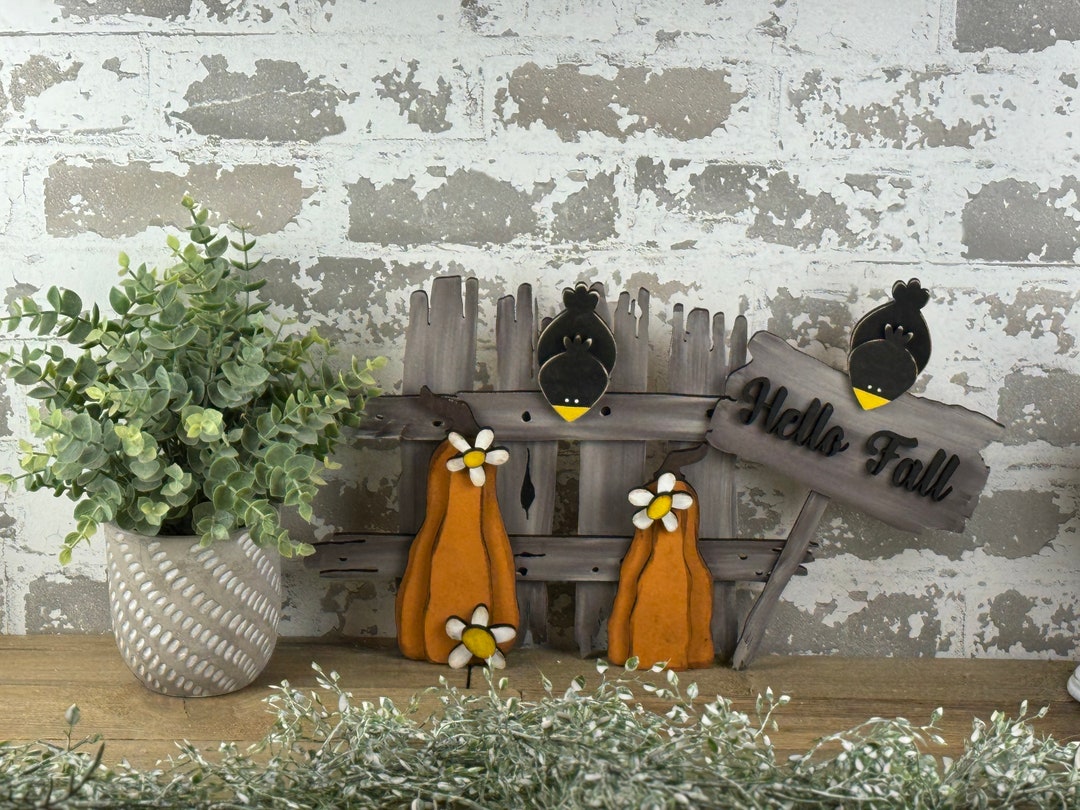 Rustic Fence, Pumpkins, Crows Farmhouse SVG Digital Download for ...