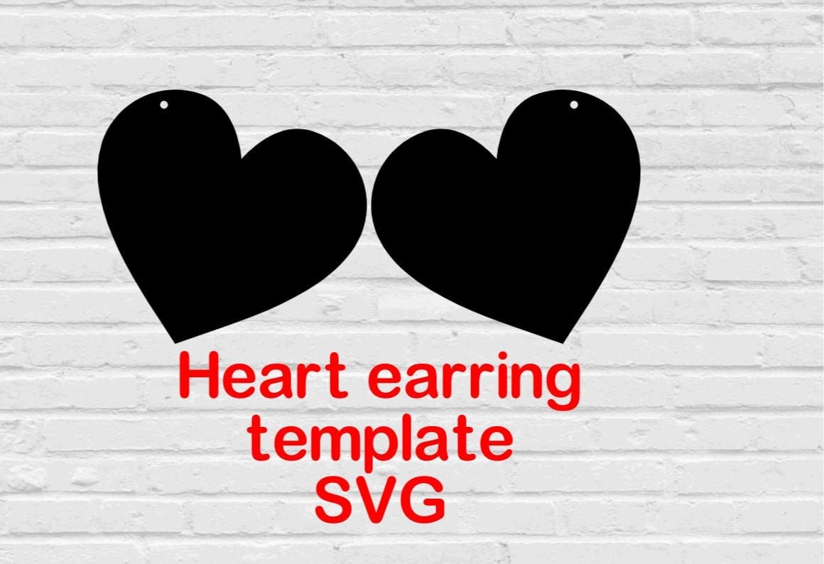 Heart Earring Template SVG Cut File/heart Svg/heart Earring - Etsy Canada