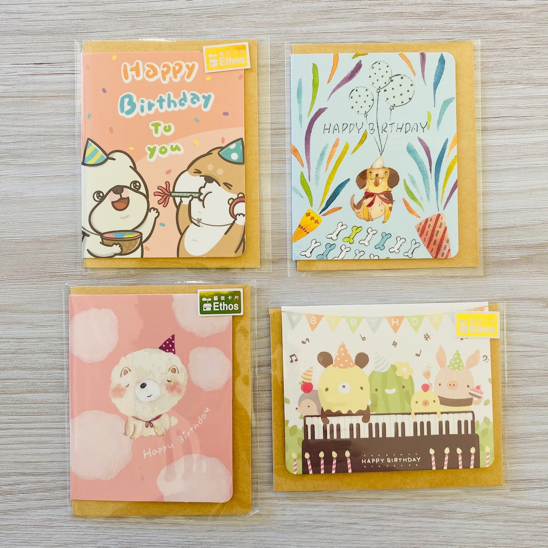 Happy Birthday Mini Cards, Greeting Cards, Cute, Kawaii - Etsy