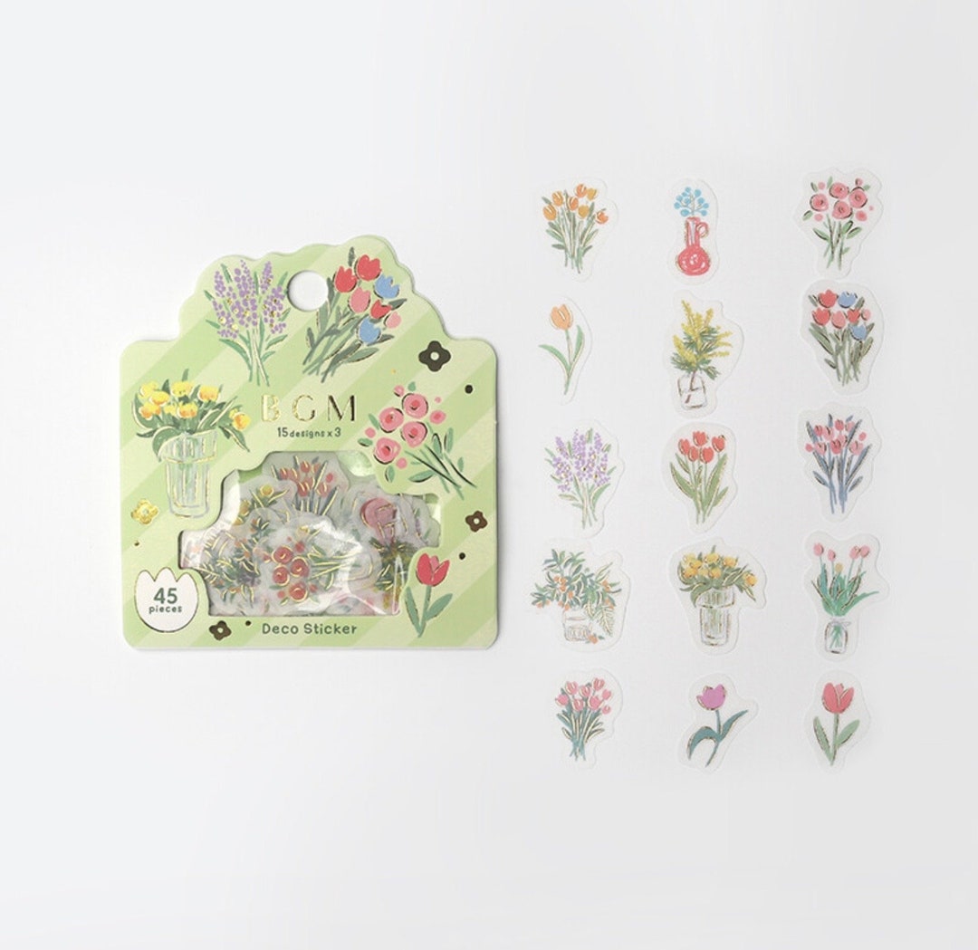 BGM Deco Flower Sticker Flakes, Kawaii Stickers, Japanese Stickers - Etsy
