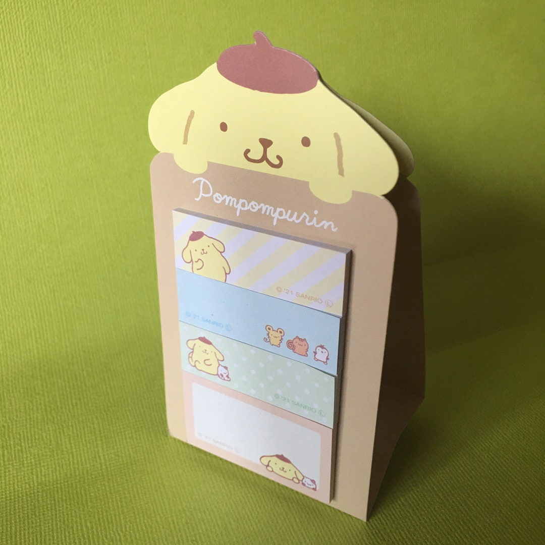 Sanrio Stand up Pompompurin Sticky Note Pad, Pocket Marker, Kawaii ...
