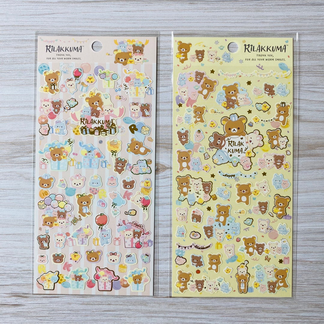 San-x Rilakkuma “happy Smile for You” Sticker Sheets, Kawaii, Japan - Etsy