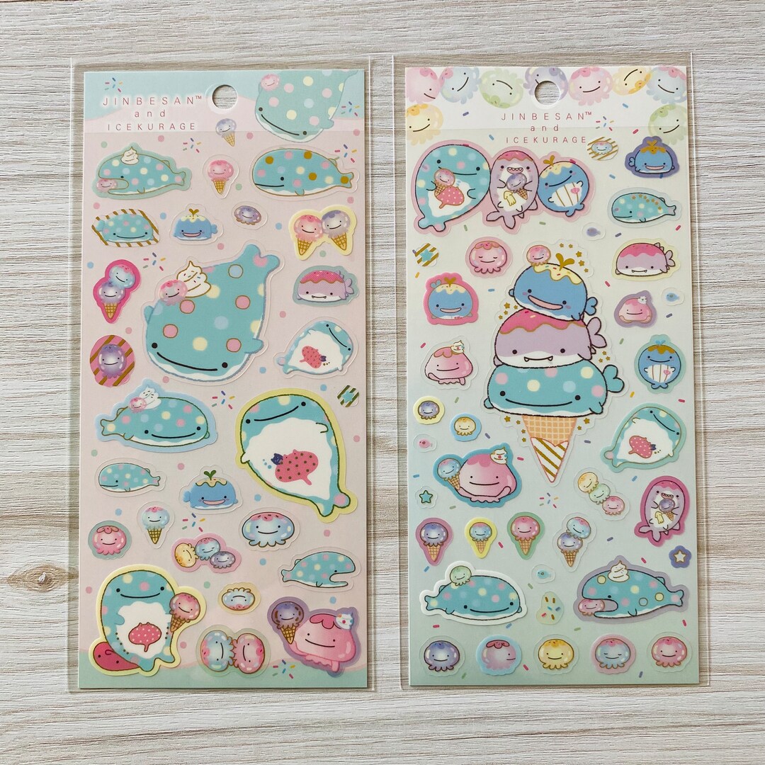 San-x Jinbesan “memories & Icekurage” Sticker Sheets, Whale, Kawaii ...