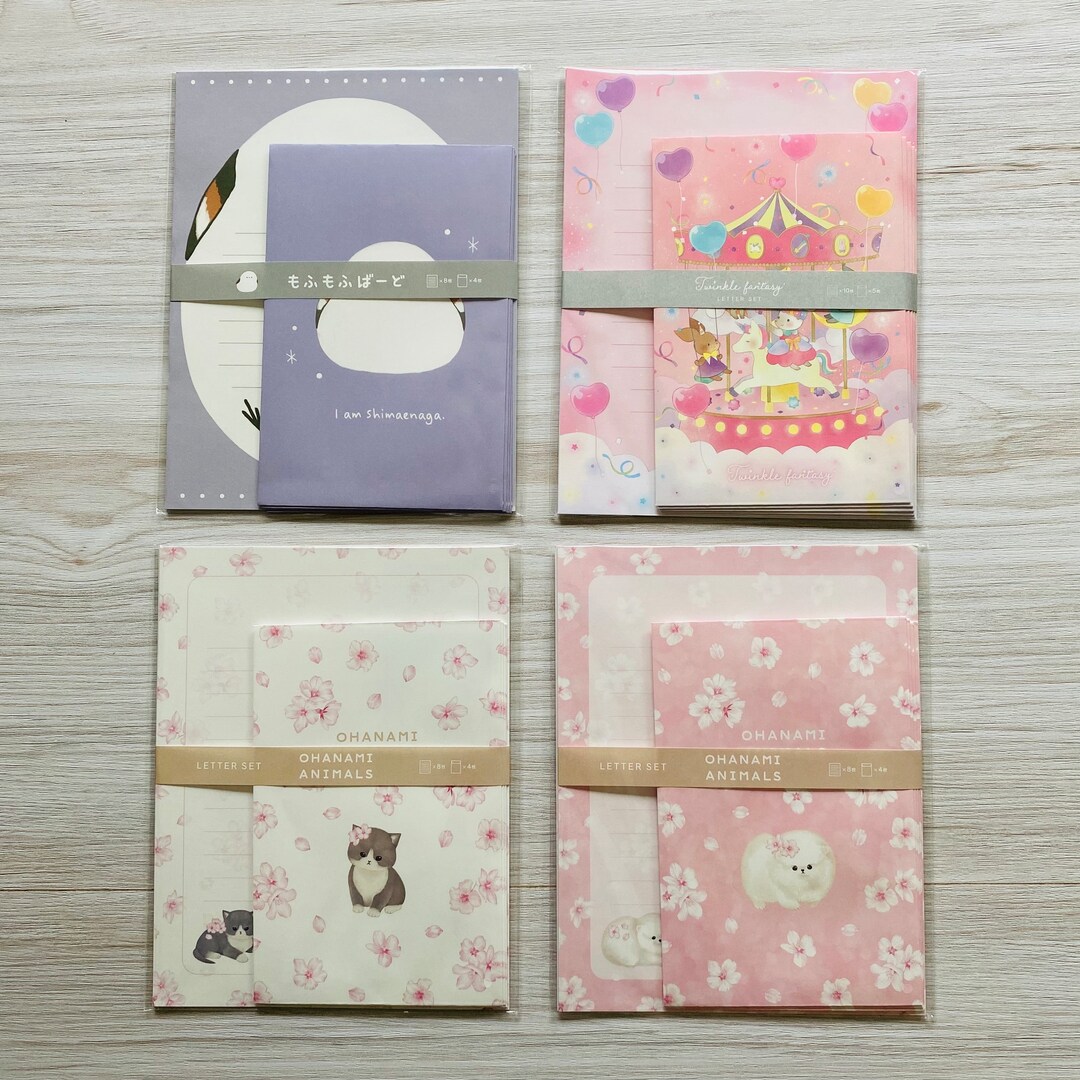Kyowa Letter Sets, Cherry Blossoms, Long Tailed Bird, Cats, Snail Mail ...