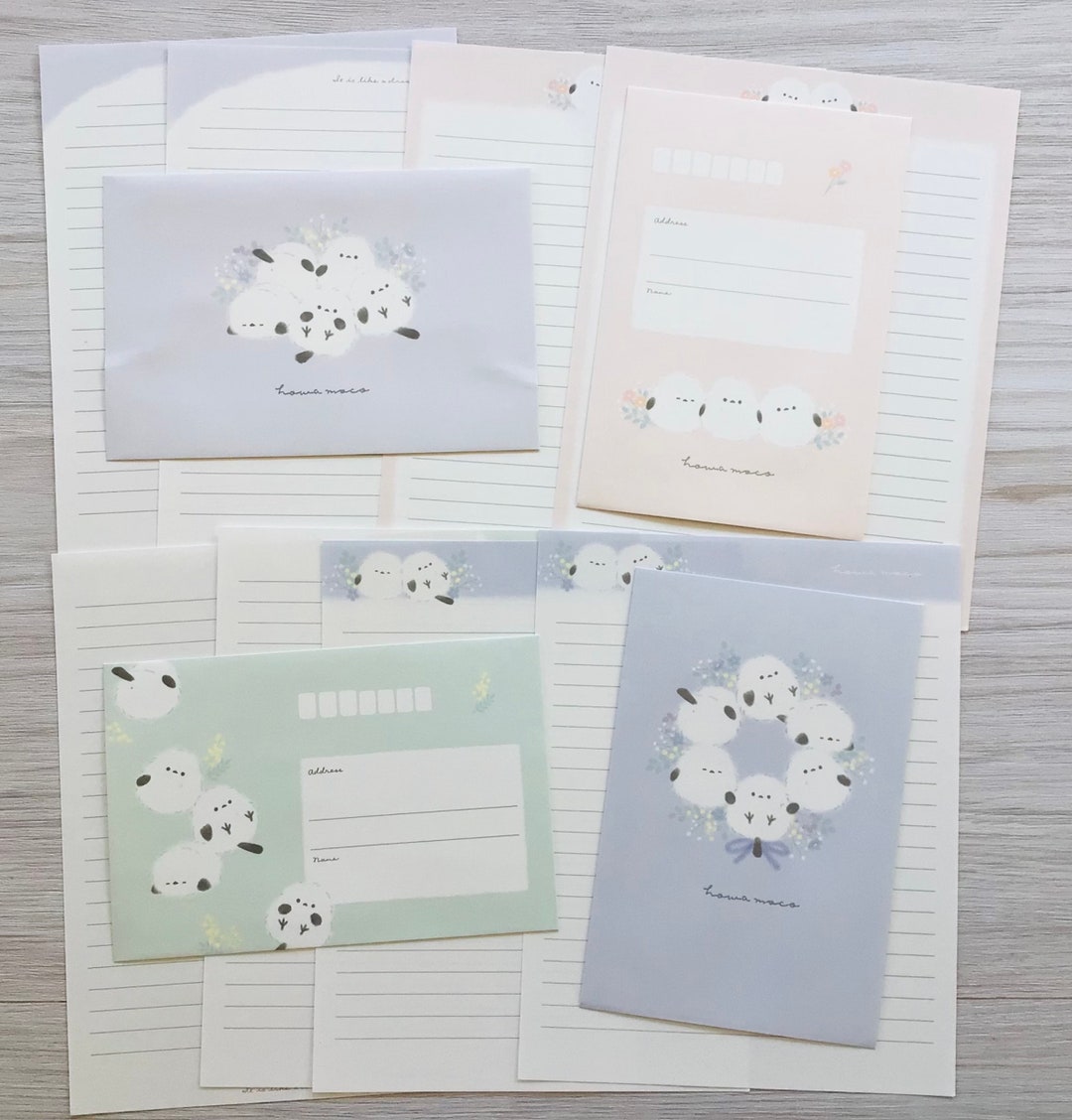 Crux Long Tailed Bird Letter Sampler Set, Kawaii Letter Set, Japanese ...